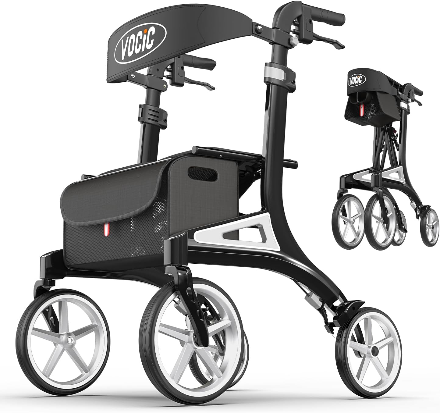 VOCIC Z71 Rollator faltbar und leicht mit Sitz Wasserdicht Aluminium ...