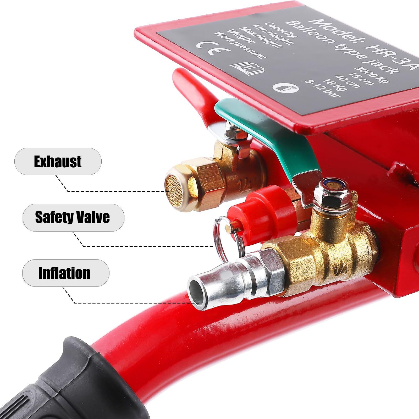 3 Ton/6600LBS Triple Bag Air Jack Fast Lifting Pneumatic Car Repair ...
