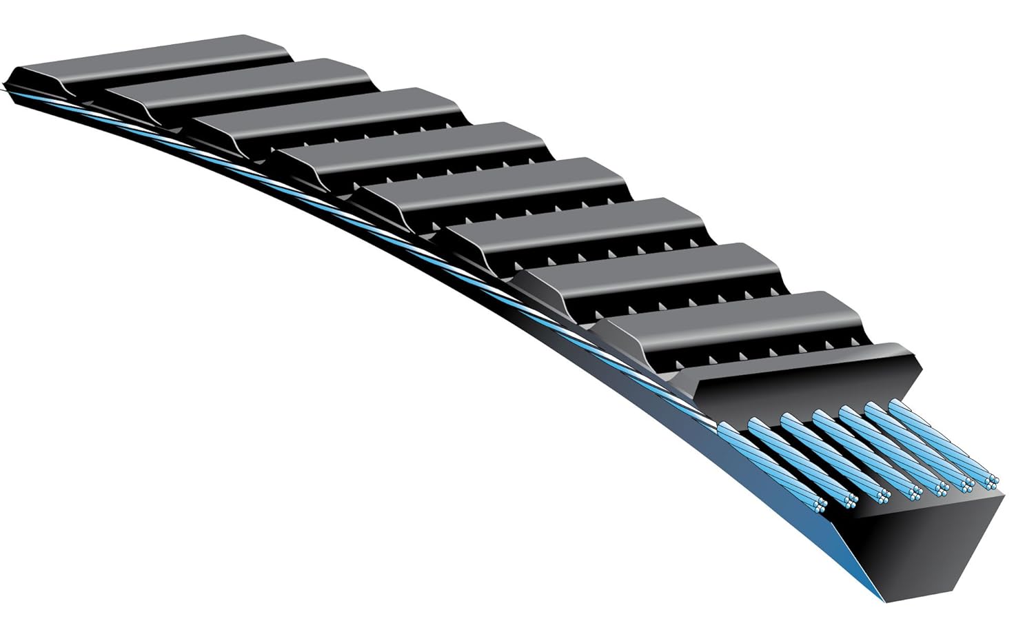 Gates 3M218 Polyflex Belt, 3M Section, 1/8" Top Width, 8.58" Length ...