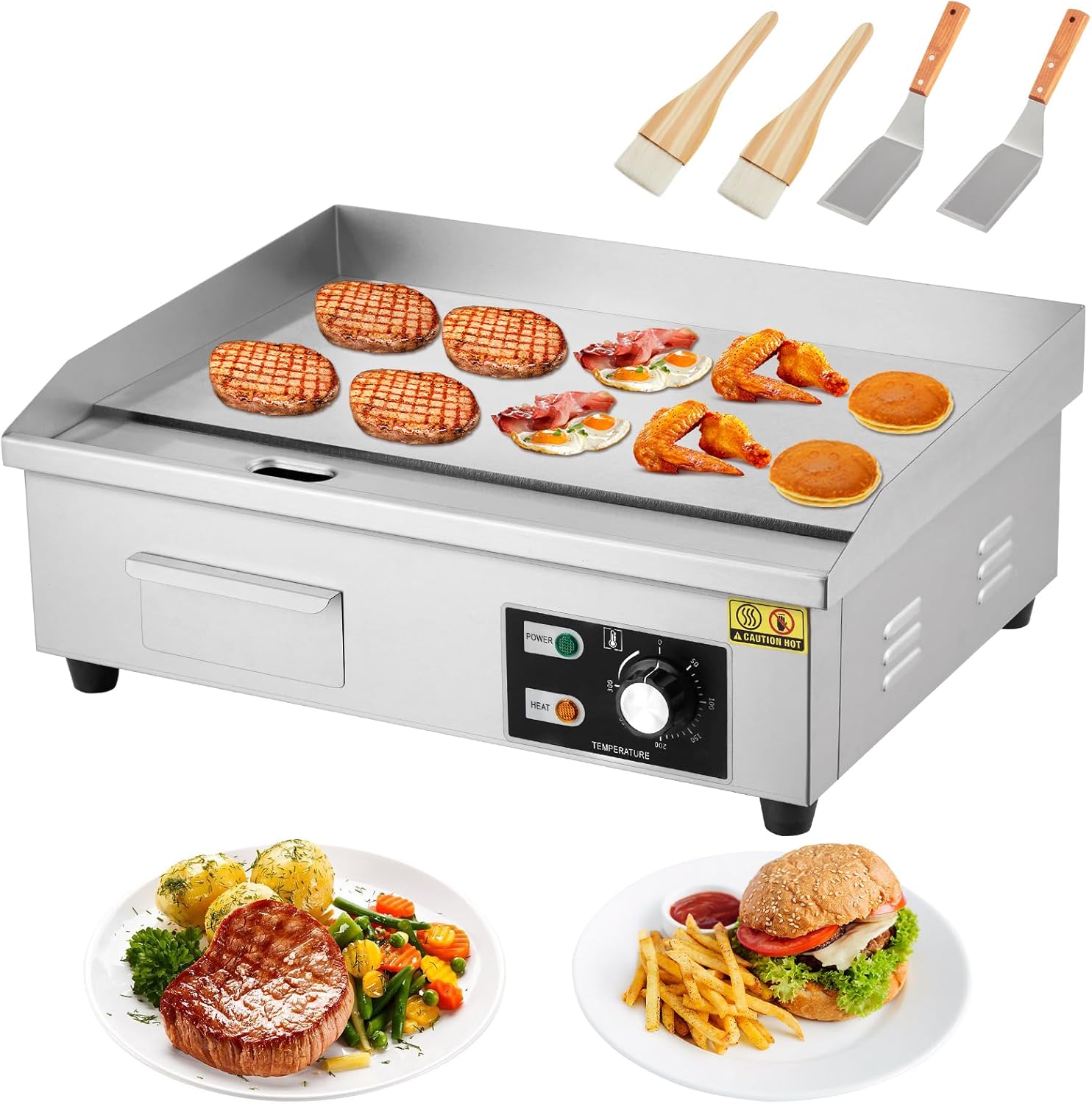 Amazon.com: GarveeHome 21 in Commercial Electric Griddle,110V 1600W ...