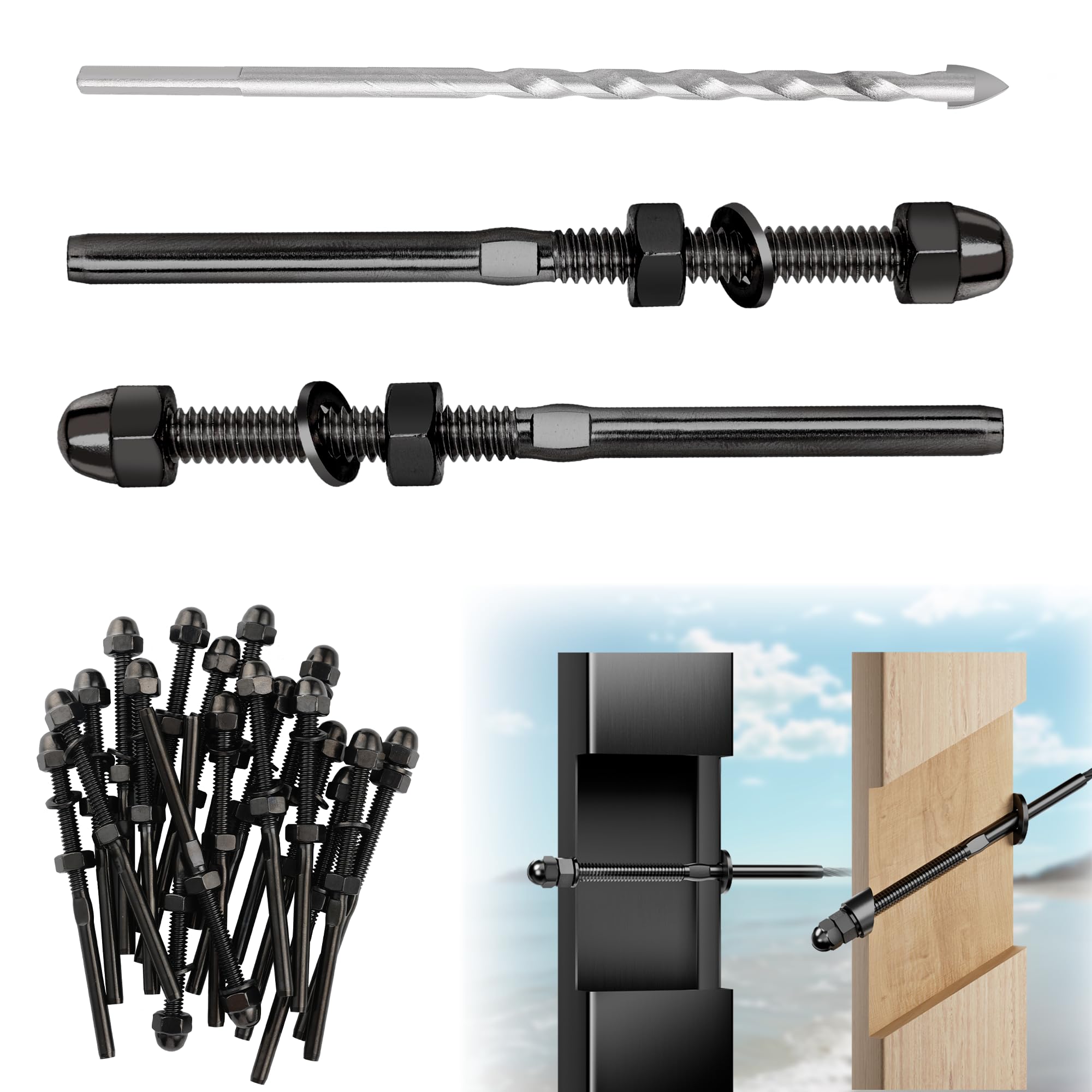 Snapklik.com : Fulifix Cable Railing Tensioner - 20 Pack Swage Threaded ...