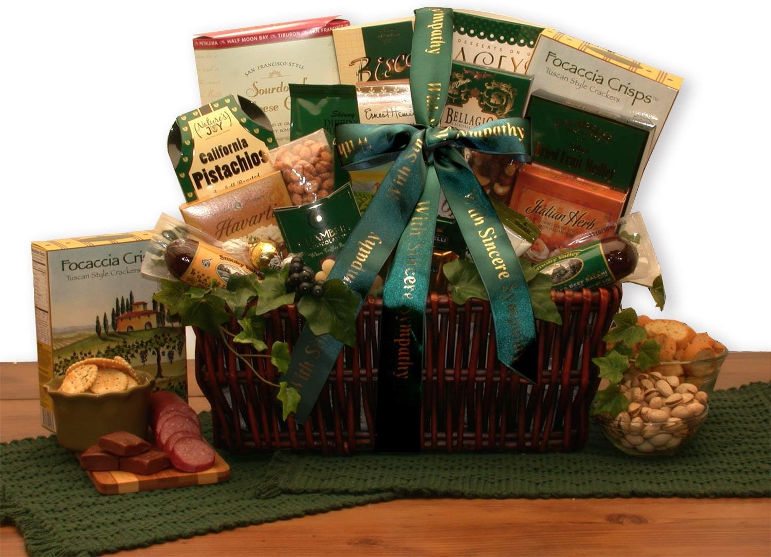 Amazon.com: With Our Sincerest Sympathy Gifts Basket - Sympathy gift ...