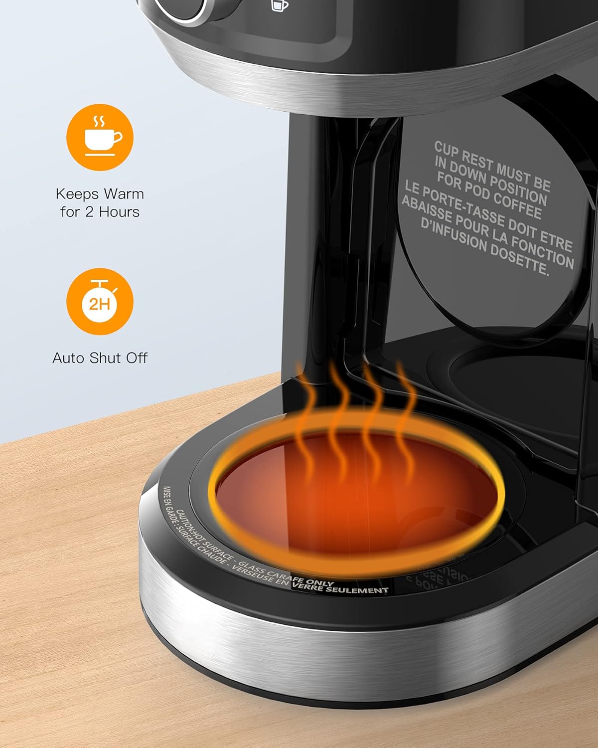 boly Cafetera de 14 tazas con opción de una sola porción, cafetera de 2 ...