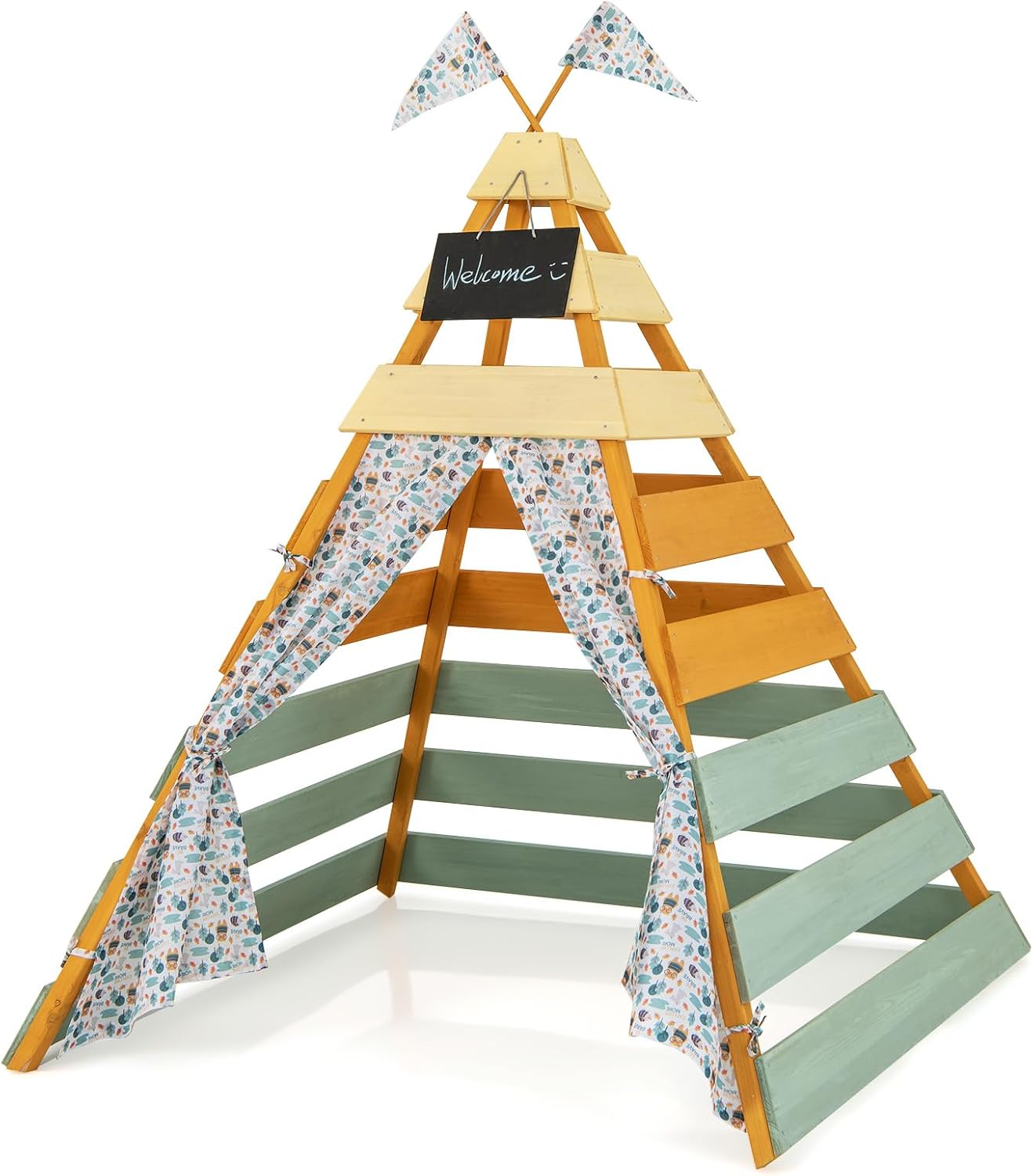 Amazon.com: HONEY JOY Teepee Tent for Kids, Large Kids Play Tent w/Fir ...