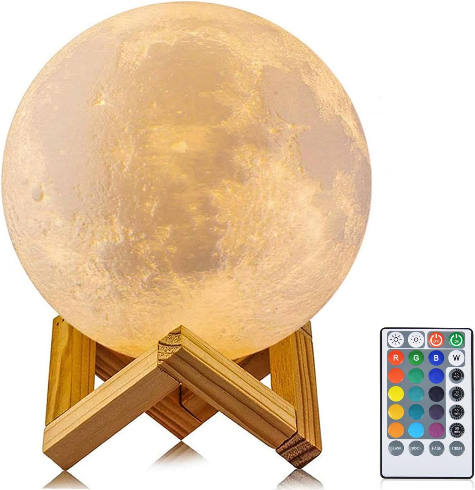 AWXUOCK Moon Lamp Galaxy Lamp 5.9 inch 16 Colors LED 3D Light, Remote ...