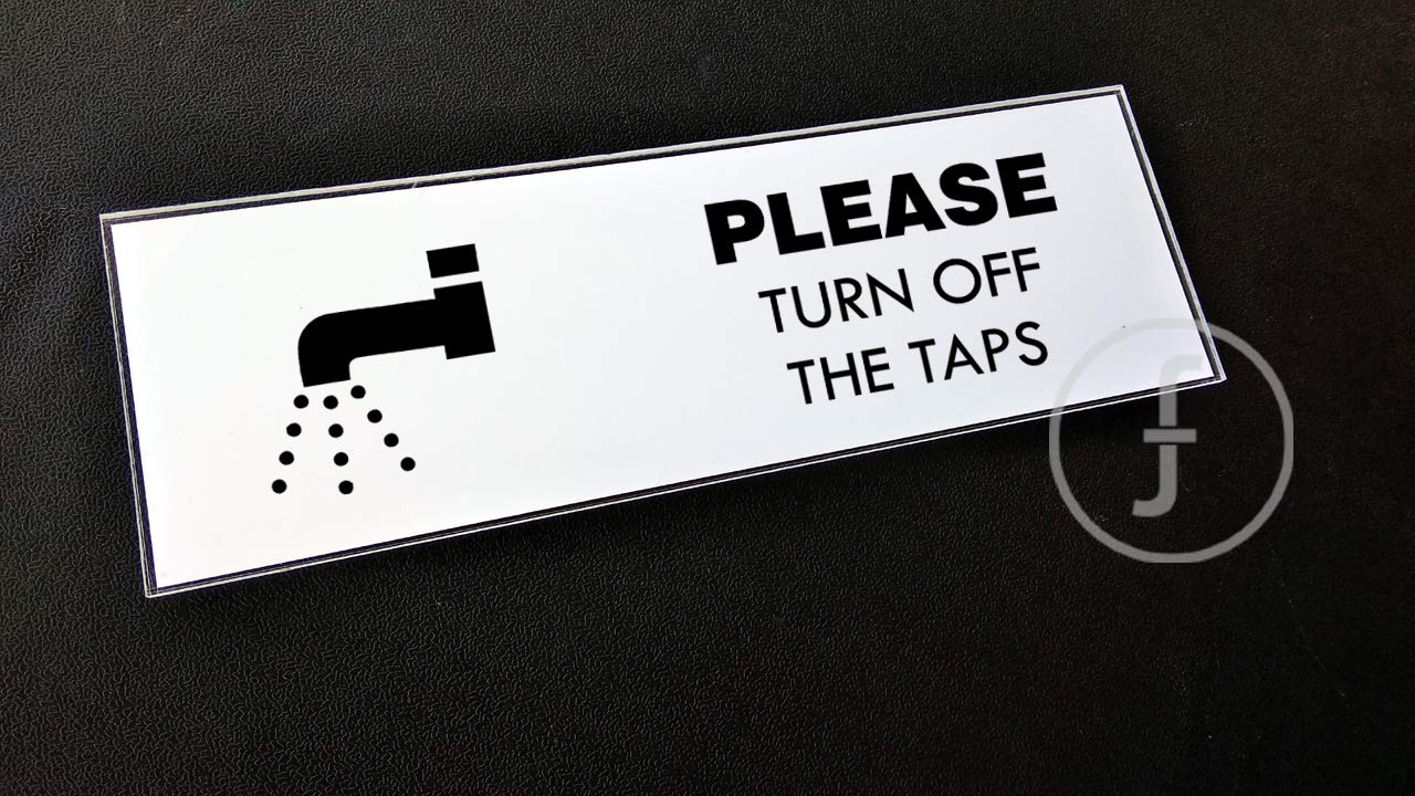 fingerz Please Turn of The Taps Sign Board Hospital Signage Medical ...