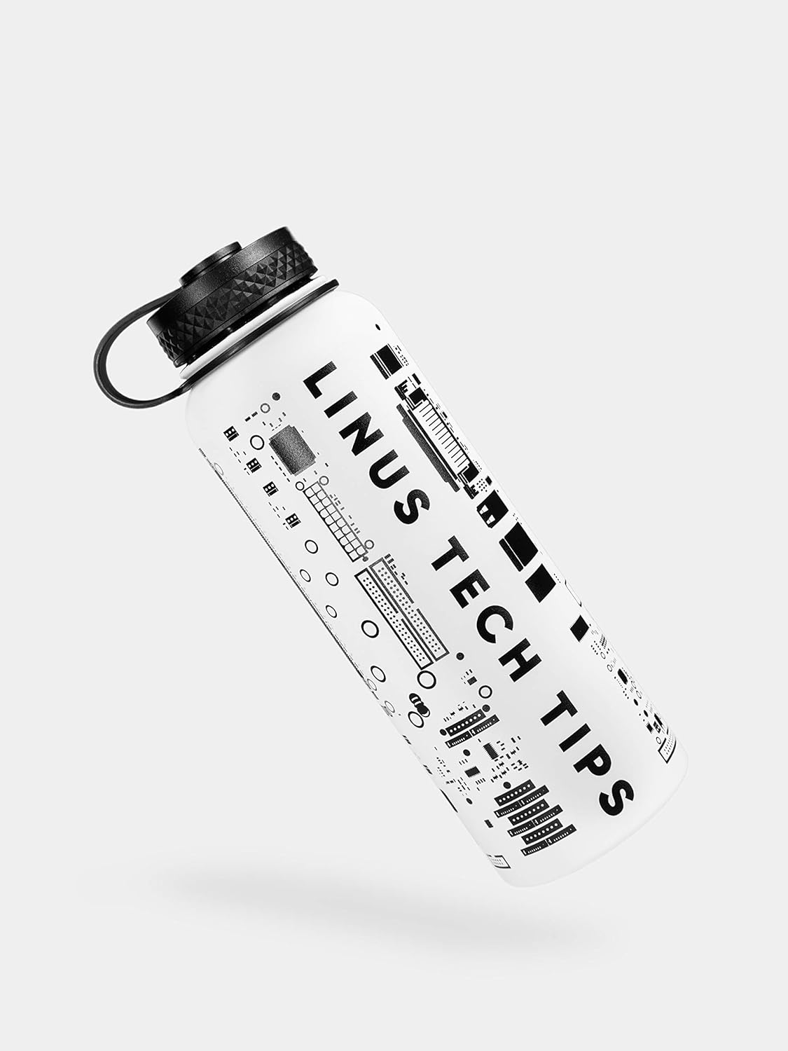 LINUS TECH TIPS Vacuum Insulated Water Bottle - 40oz - White & Black ...