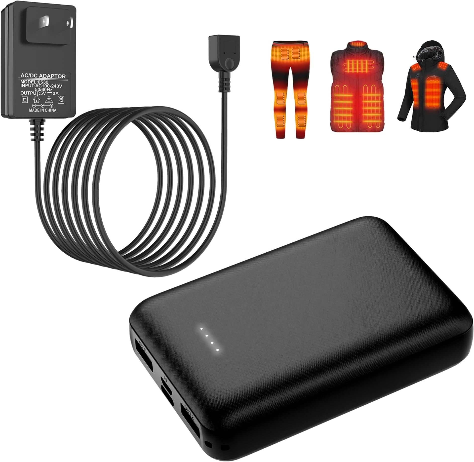 Amazon.com: 5V 2A Rechargeable Battery Pack for Heated Vest 10000mah ...