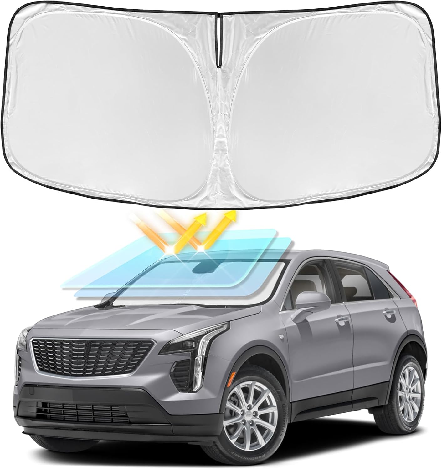 Amazon.com: for Cadillac XT4 2019-2025 Windshield Sun Shade - 4 Layers ...