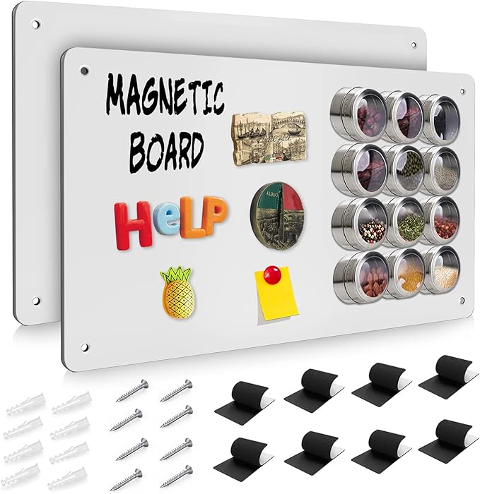 Raweao Magnet Board for Fridge, Metal Magnetic Board to Display Holiday ...