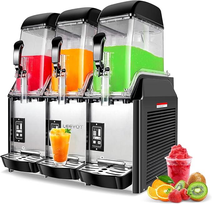 Amazon.com: LEEVOT Commercial Slushie Machine - 3×12L Tanks Margarita ...