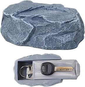 Memeyou Hide a Spare Key Outdoor Waterproof Fake Rock Key Hider Safe ...