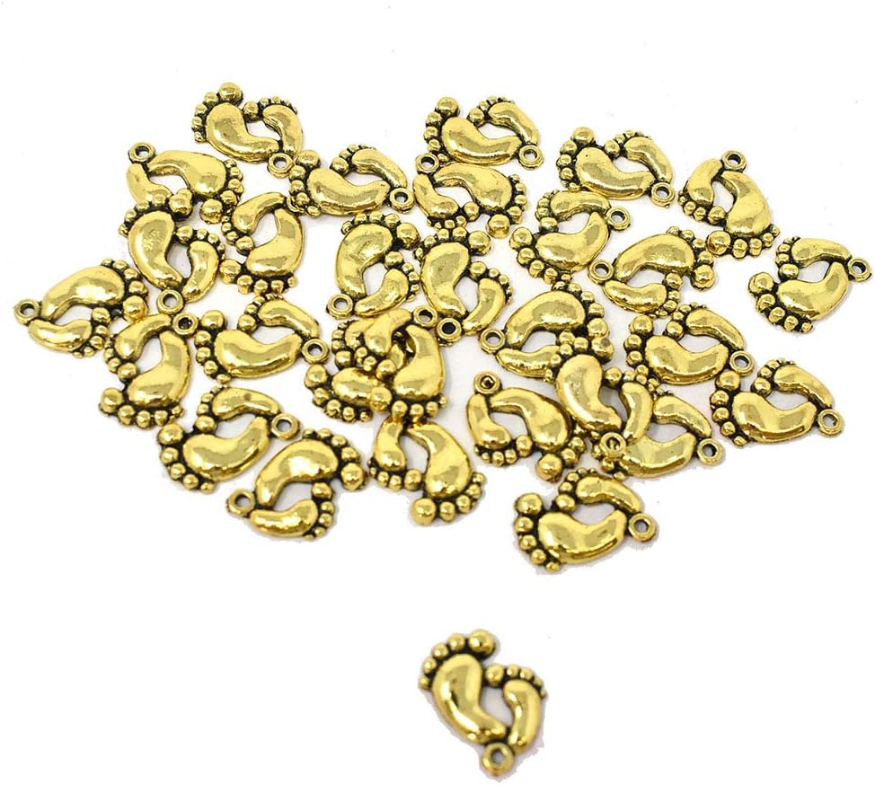 Amazon.com: Homeford Small Baby Footprint Metal Charms, 3/4-Inch, 30 ...