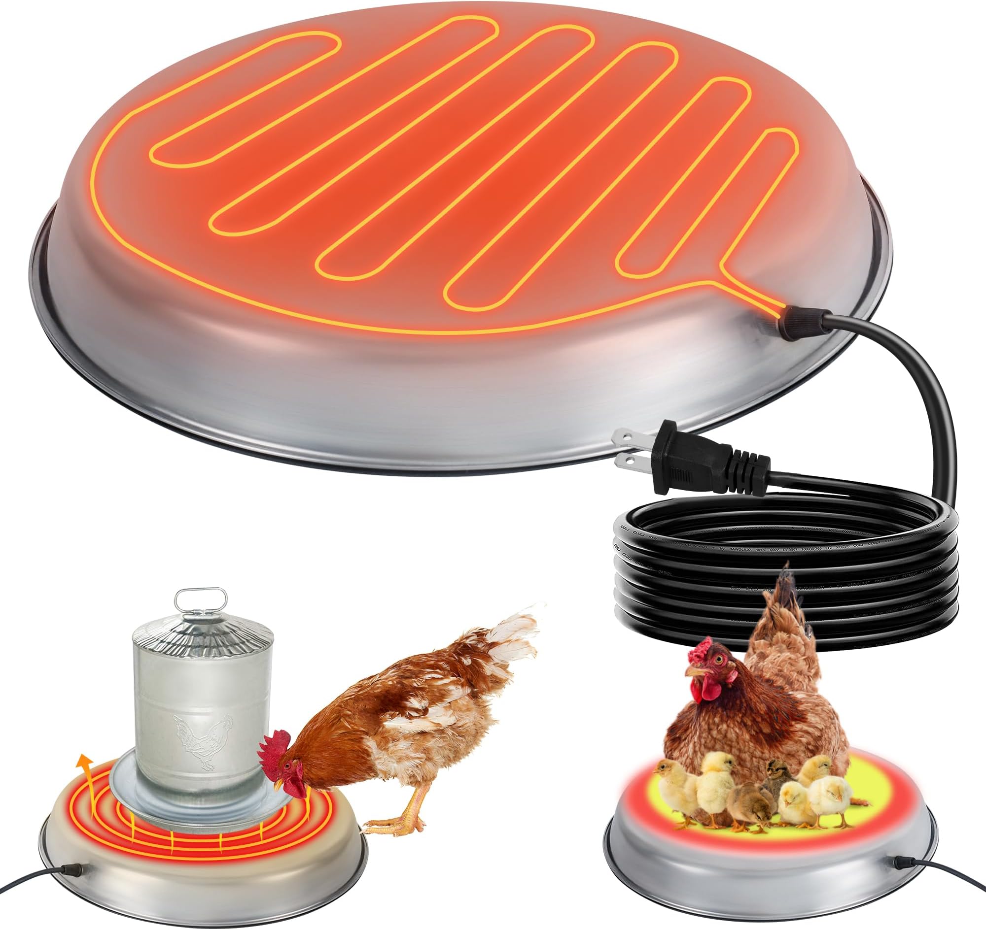 Amazon.com: EVERYGROW Chicken Water Heater for Winter, 15 in Heated ...