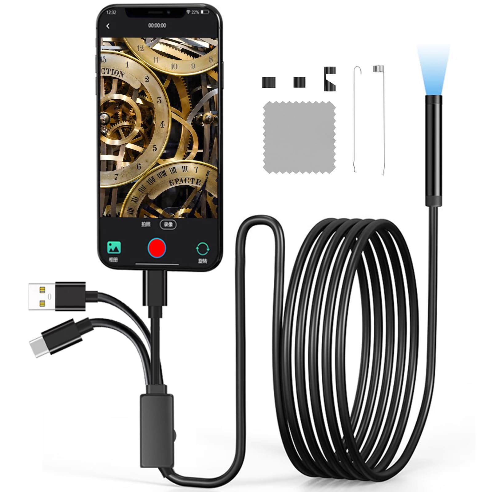 UXEN Endoscope Inspection Camera - USB Endoscope Camera Flexible Rigid ...