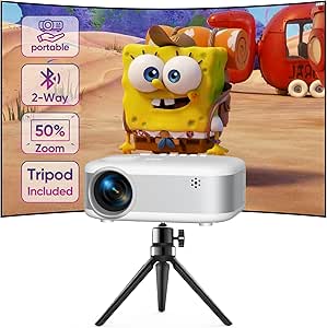 Amazon.com: PANSEBA Mini Projector with Tripod, 1080P HD Portable ...