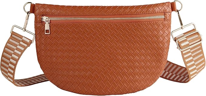 Amazon.com | Woven Crossbody Bags for Women Leather Belt Bum Sling ...