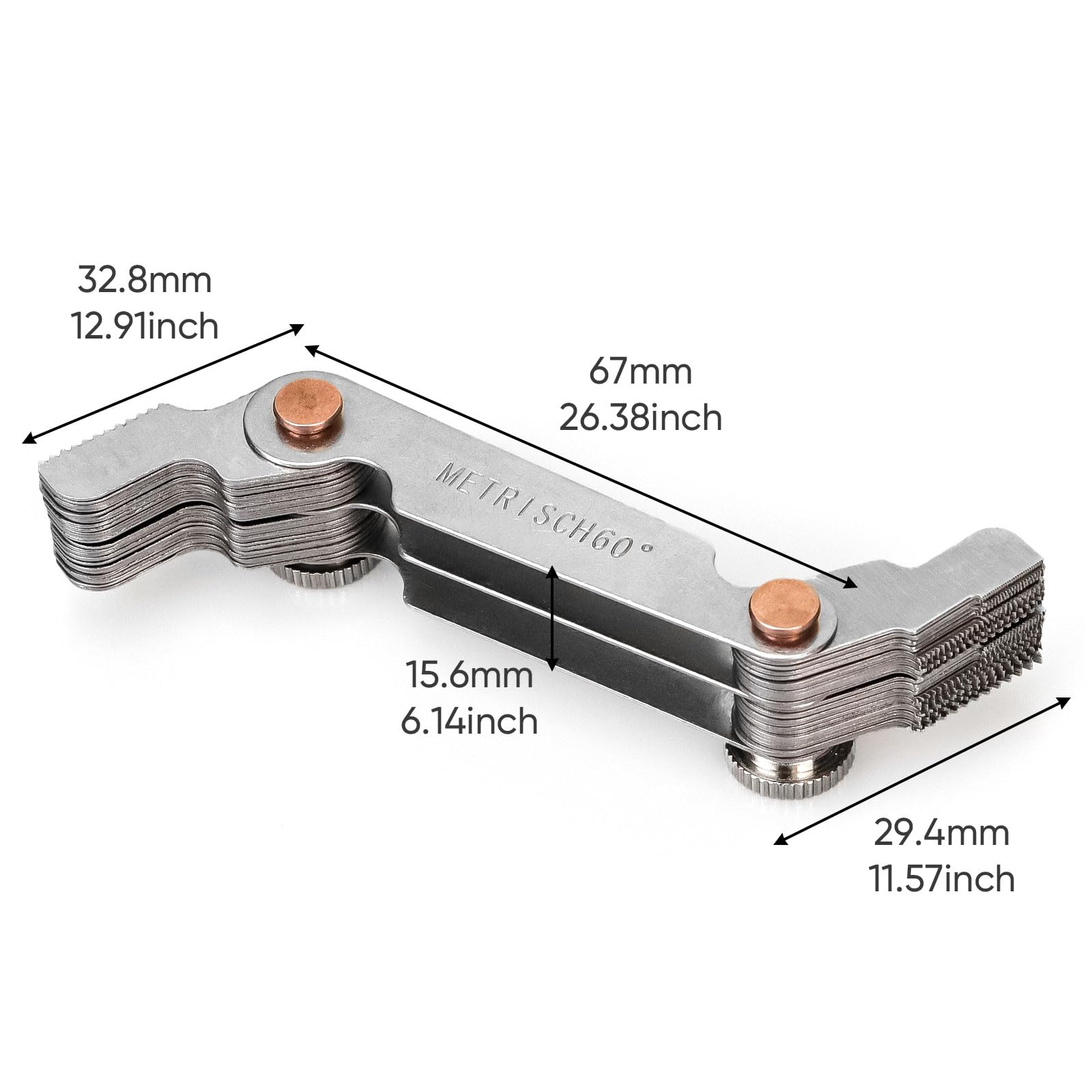 Snapklik.com : Thread Pitch Gauges Measure Tool Set,Stainless Steel ...