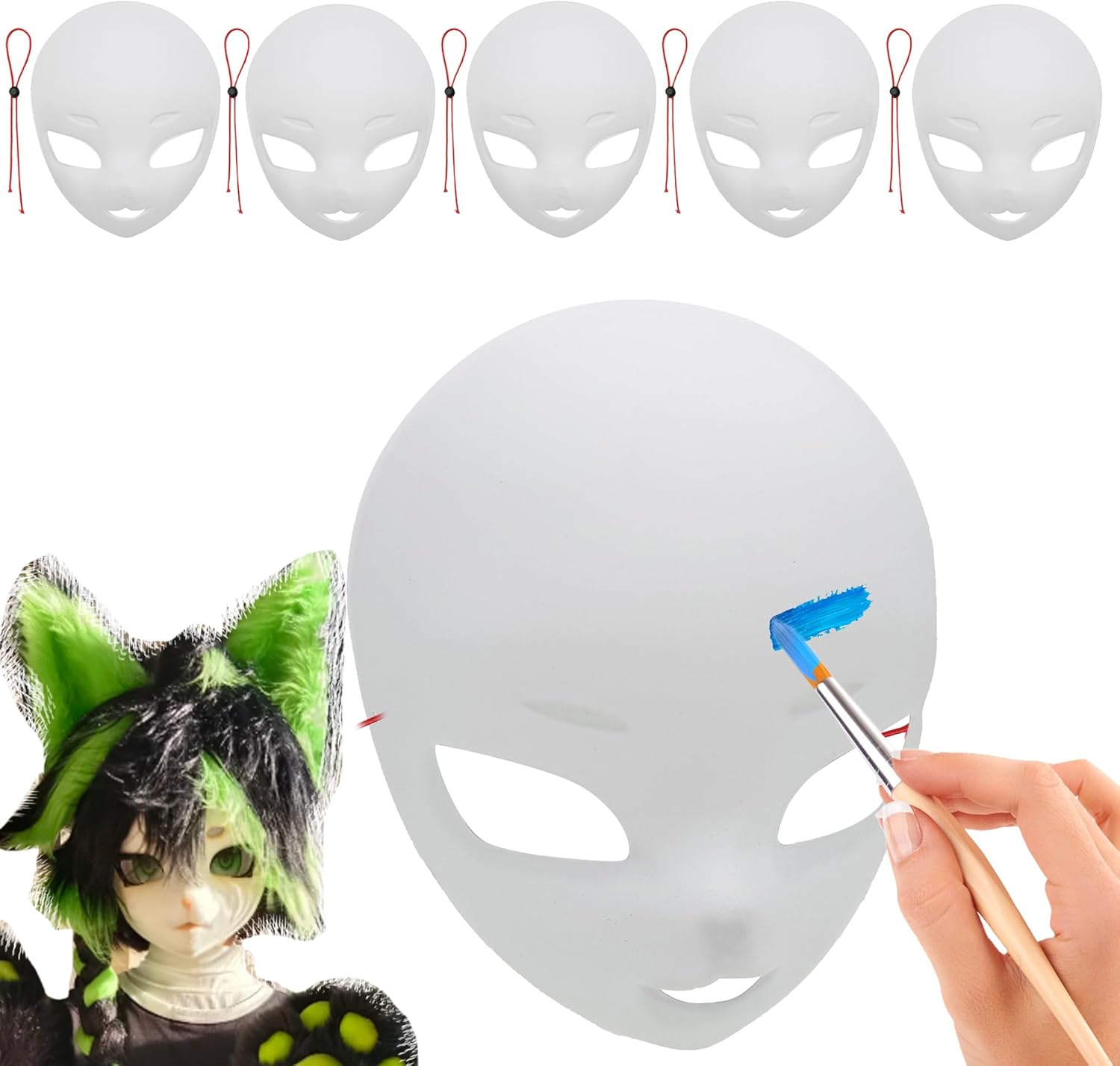 Amazon.com: Liokoon 5PCS Fursuit Head Base Furry Mask Base to Paint ...