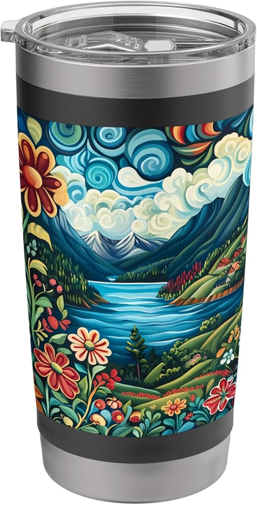 Amazon.com | Traditional Norwegian Rosemaling Fjord Stainless Steel ...
