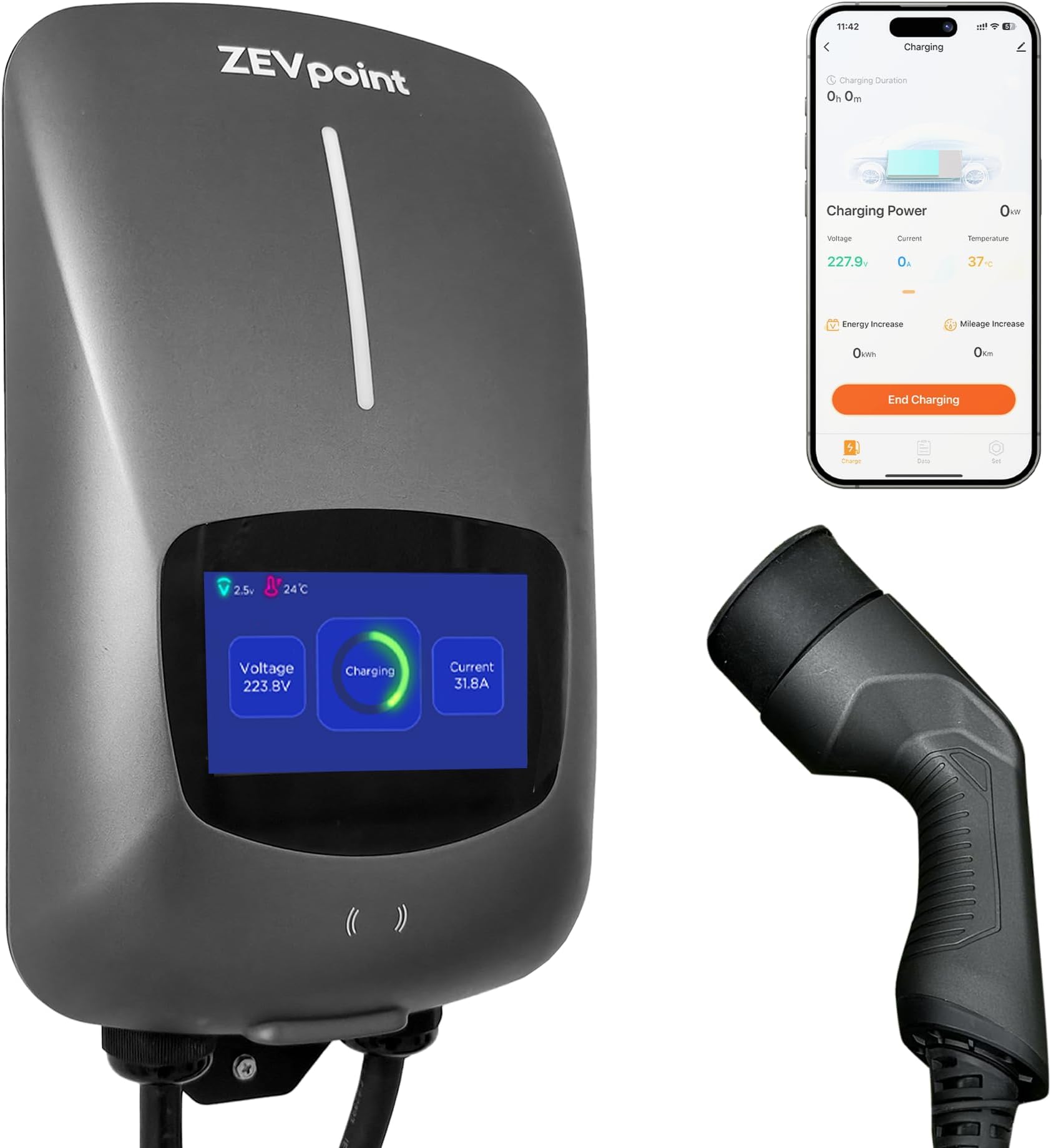 Exicom 11kW Smart Spin Air EV (Electric Vehicle) AC Charger| Control ...