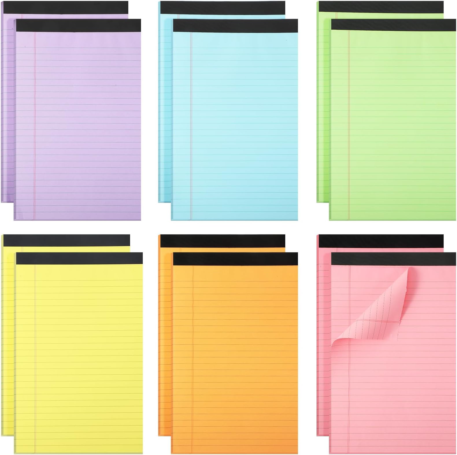 Amazon.com : Gueevin 12 Pcs 5'' x 8'' Colored Lined Legal Pads Letter ...