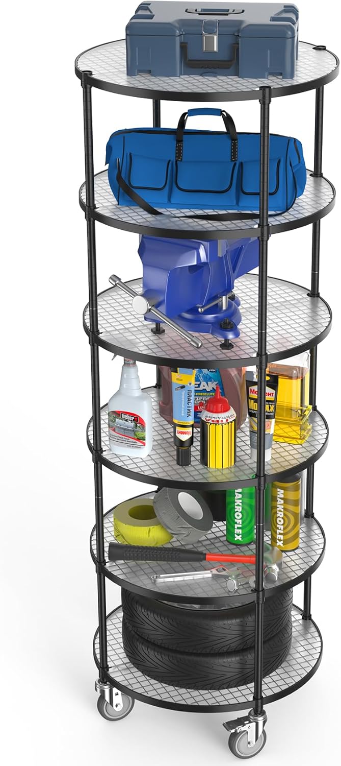 Amazon.com: 6 Tier Round Shelf 30in Diameter Wire Shelving Unit, NSF ...