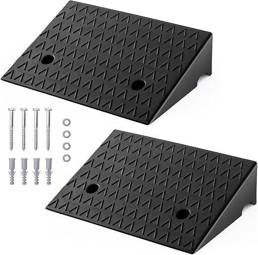 Amazon.com: S AFSTAR Rubber Curb Ramp Set of 2, 5" Rise Height Sidewalk ...