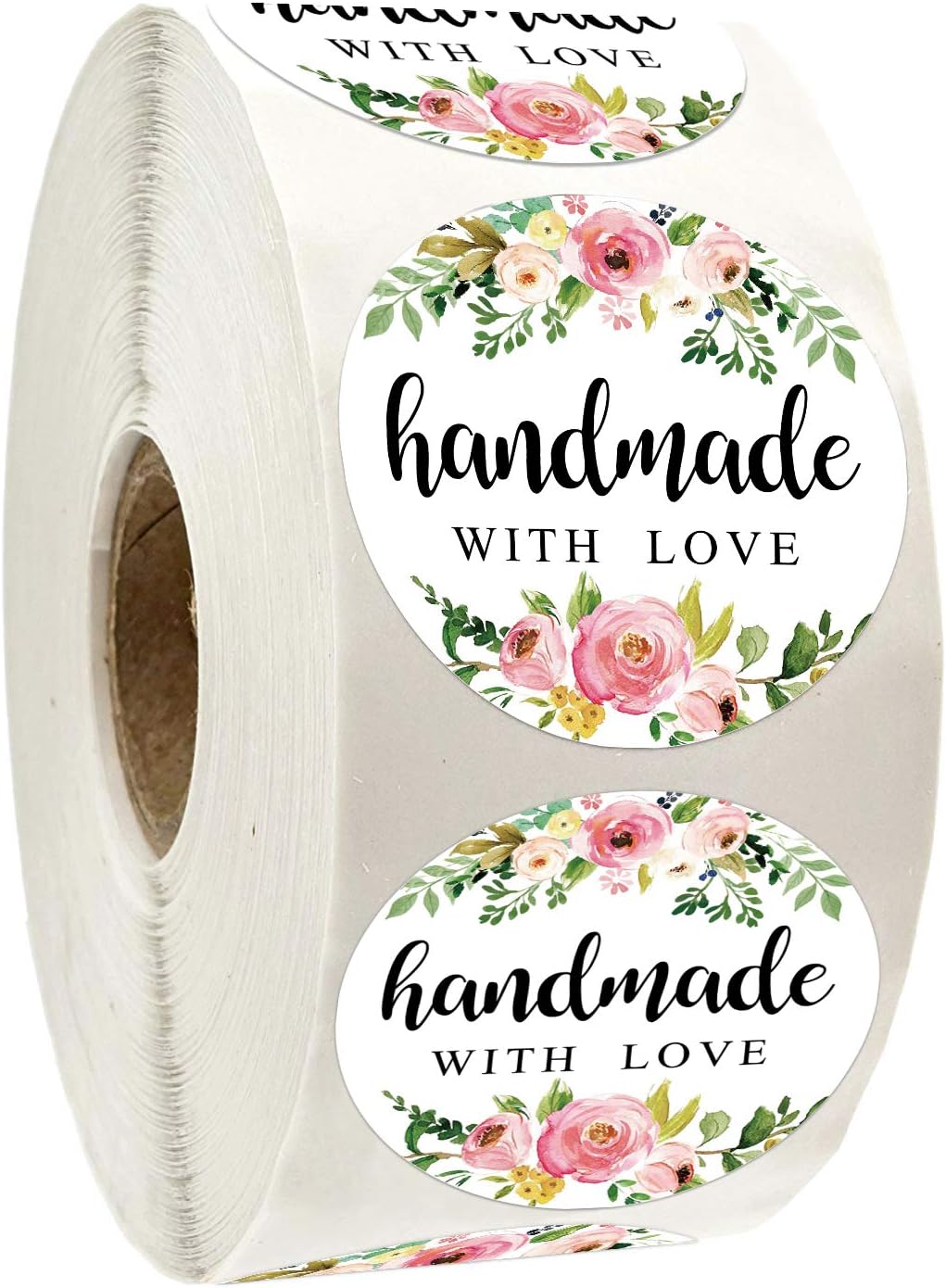 Amazon.com : 1.4 Inch Floral Handmade Stickers, 500 Round Adhesive ...