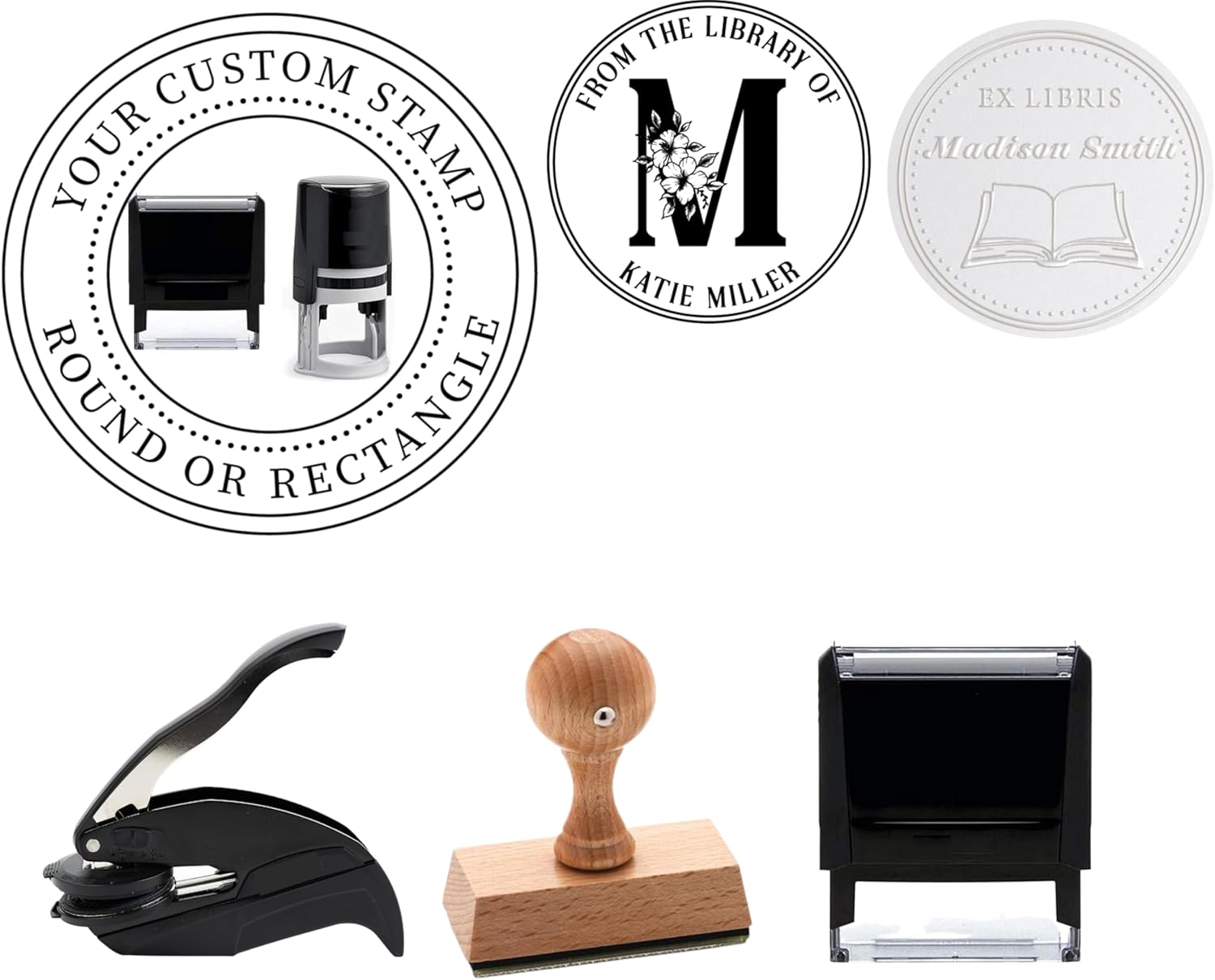 Amazon.com: Custom Stamp - Address Stamp - Book Stamp - Logo Stamp ...