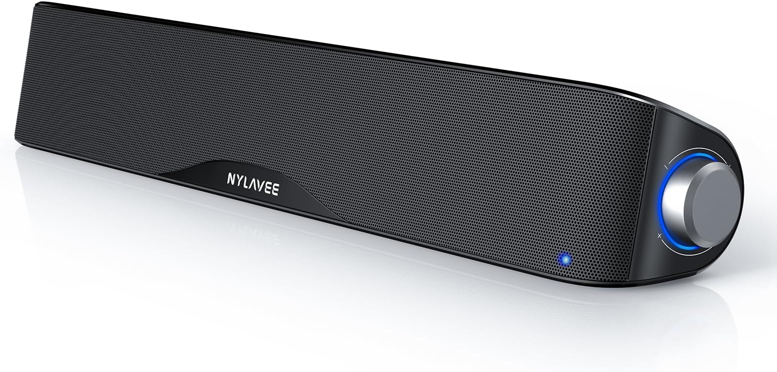 Amazon.com: Nylavee Computer Speakers, PC Sound bar for Desktop, HiFi ...