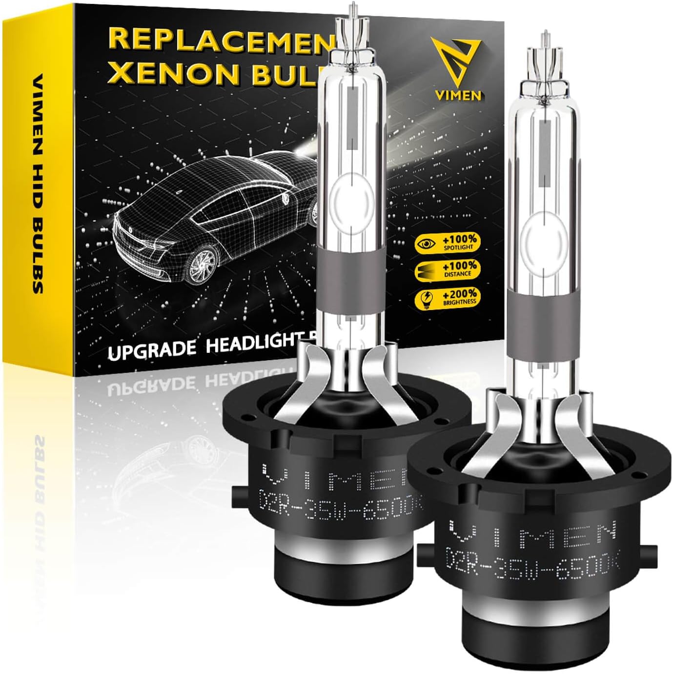 Amazon | VIMEN ヘッドライト D2R HIDバルブ 6500K 35W 純正交換用 HIDライト 車検対応 12V 車用 高輝度 ...