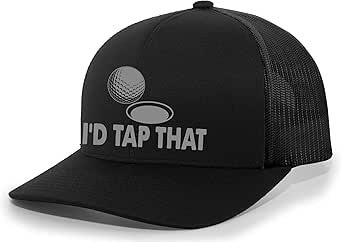 Mens Golf Hat Funny I'd Tap That Golf Ball Mesh Back Trucker Hat, Black ...