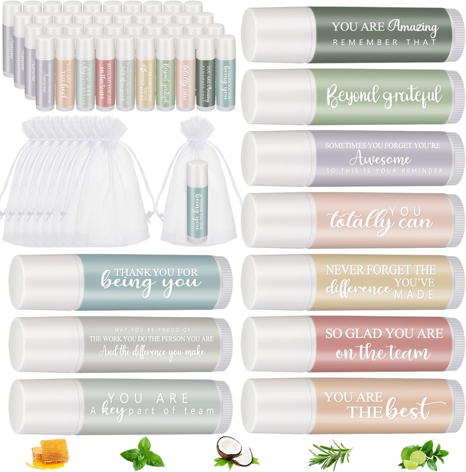 Amazon.com : Dansib 100 Pcs Bulk Lip Balm Gift Set Boho Rainbow Thank ...