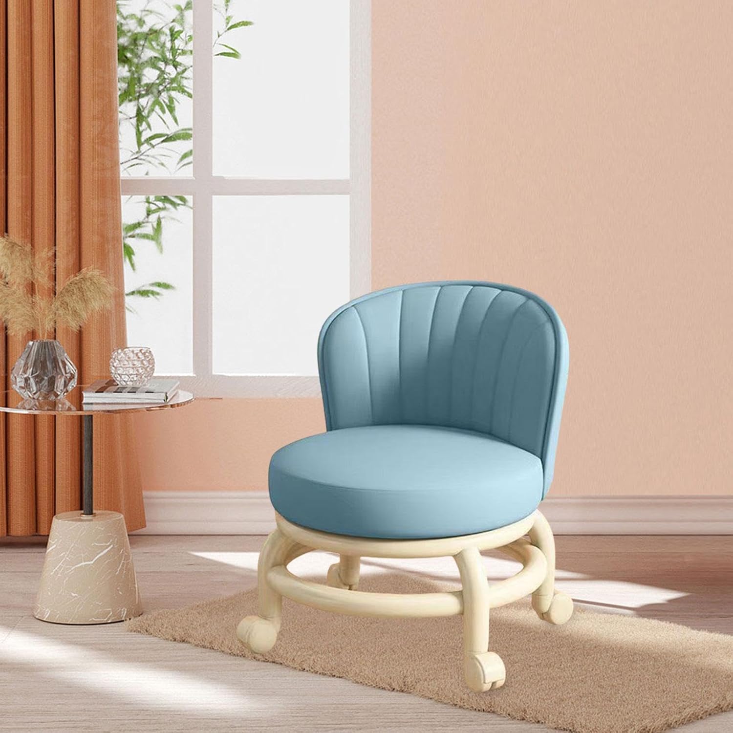 waqif 360 Degree Rotating Rolling Movable Mini Stool with Wheels ...