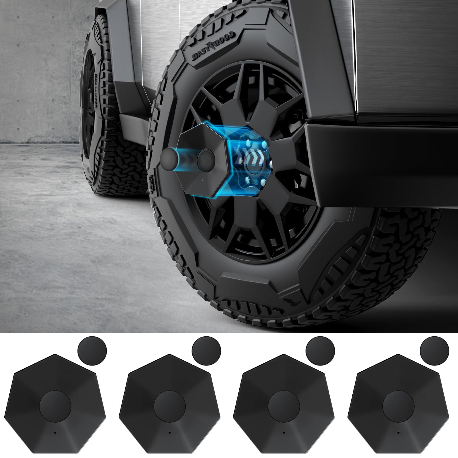 Amazon.com: 4 PCS Custom Cyber Truck Center Caps, ABS Full Coverage ...