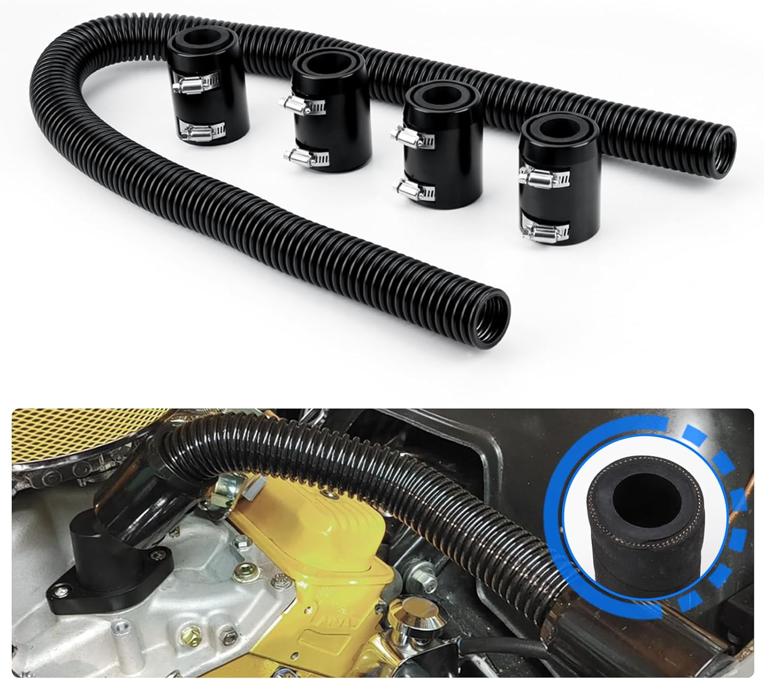 Amazon.com: Flexible Radiator Hose 48” Stainless Steel Universal ...