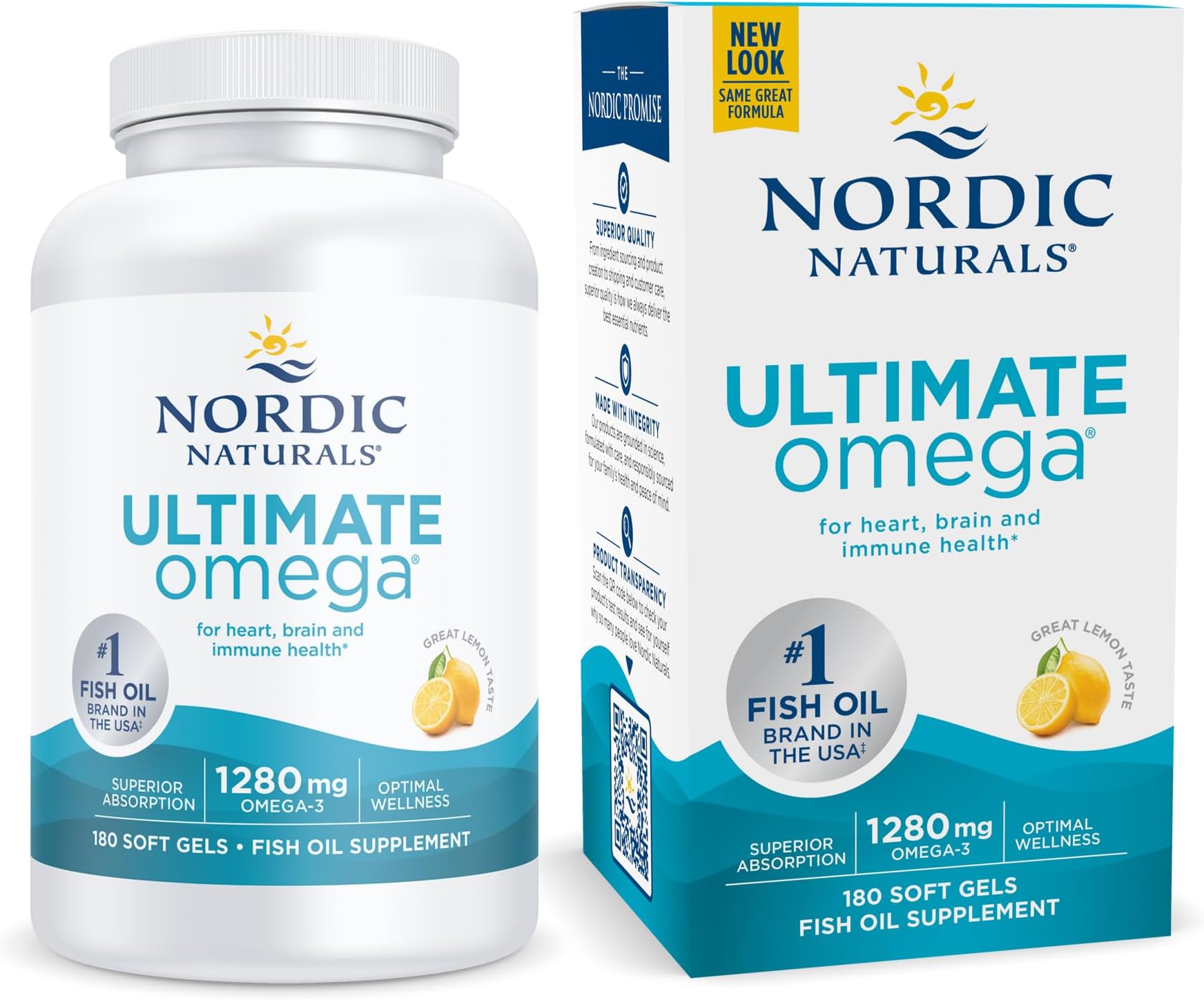Amazon.com: Nordic Naturals Ultimate Omega 2X, Lemon Flavor - 180 Soft ...