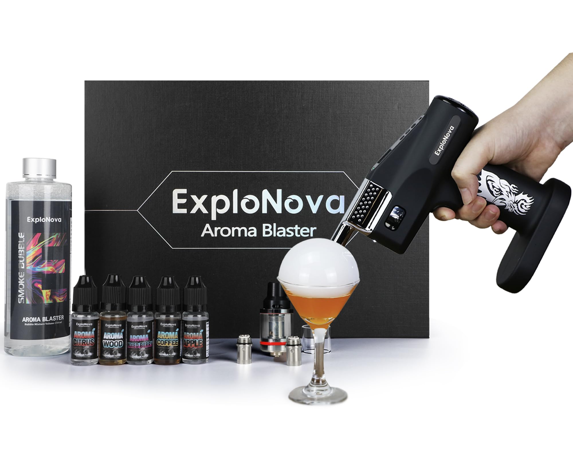 Amazon.com: ExploNova Aroma Blaster Cocktail Gun, with 5-Flavour Aroma ...