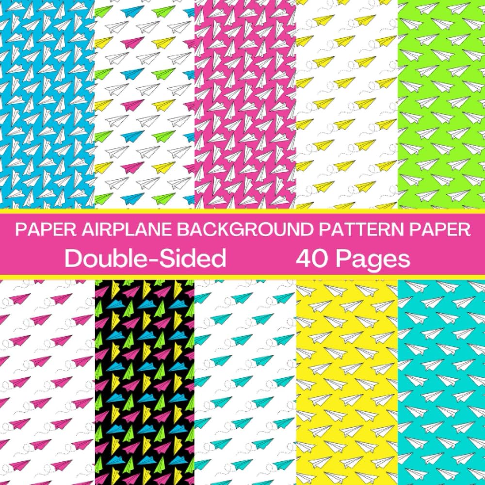 Paper Airplane Background Scrapbook Paper 40 Pages 20 Sheets: Double ...