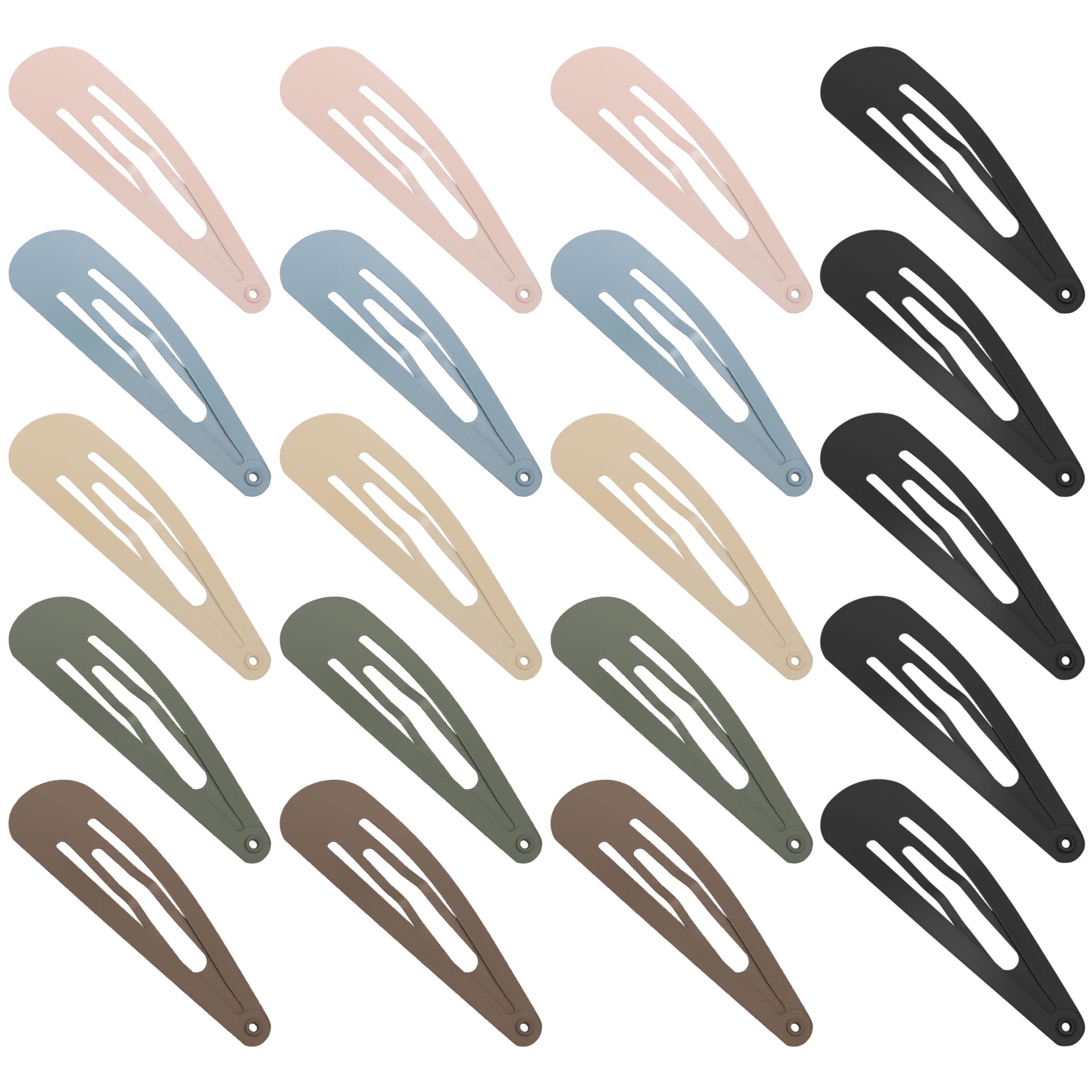 XCZYN 20 Pcs Snap Hair Clips Matte Finish Colorful Color Anti-slip Snap ...