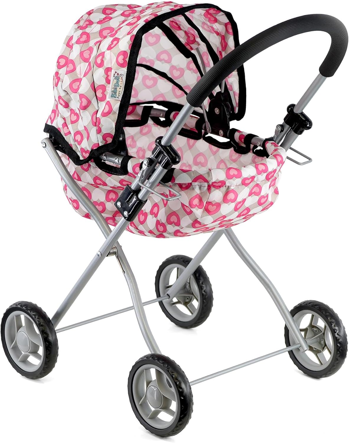 BiBi Doll Classic Baby Doll Pram In Pink - My First Dolls Pushchair ...
