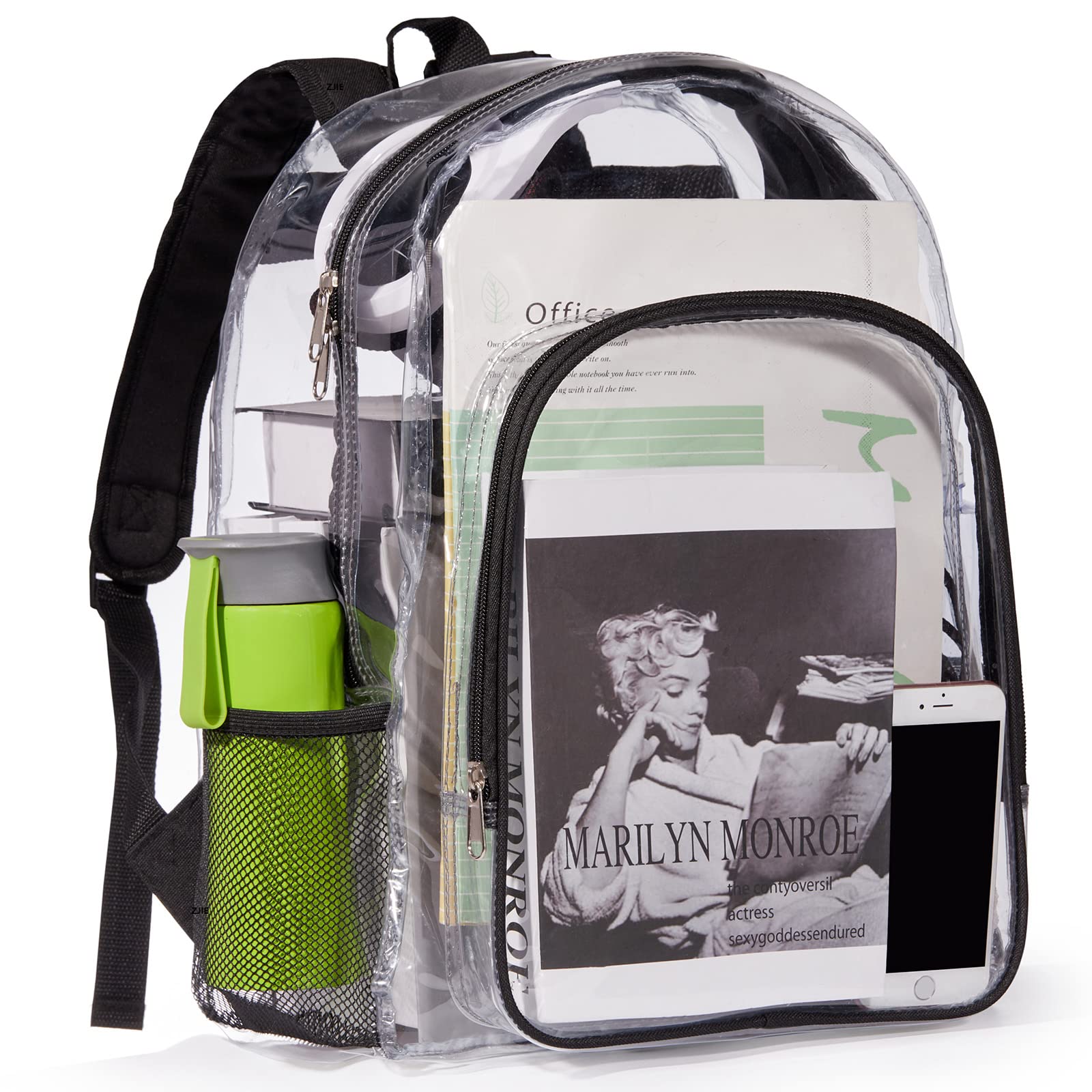 Clear Bookbag BLUEFAIRY Clear Backpacks Stadium Approved Heavy Duty ...