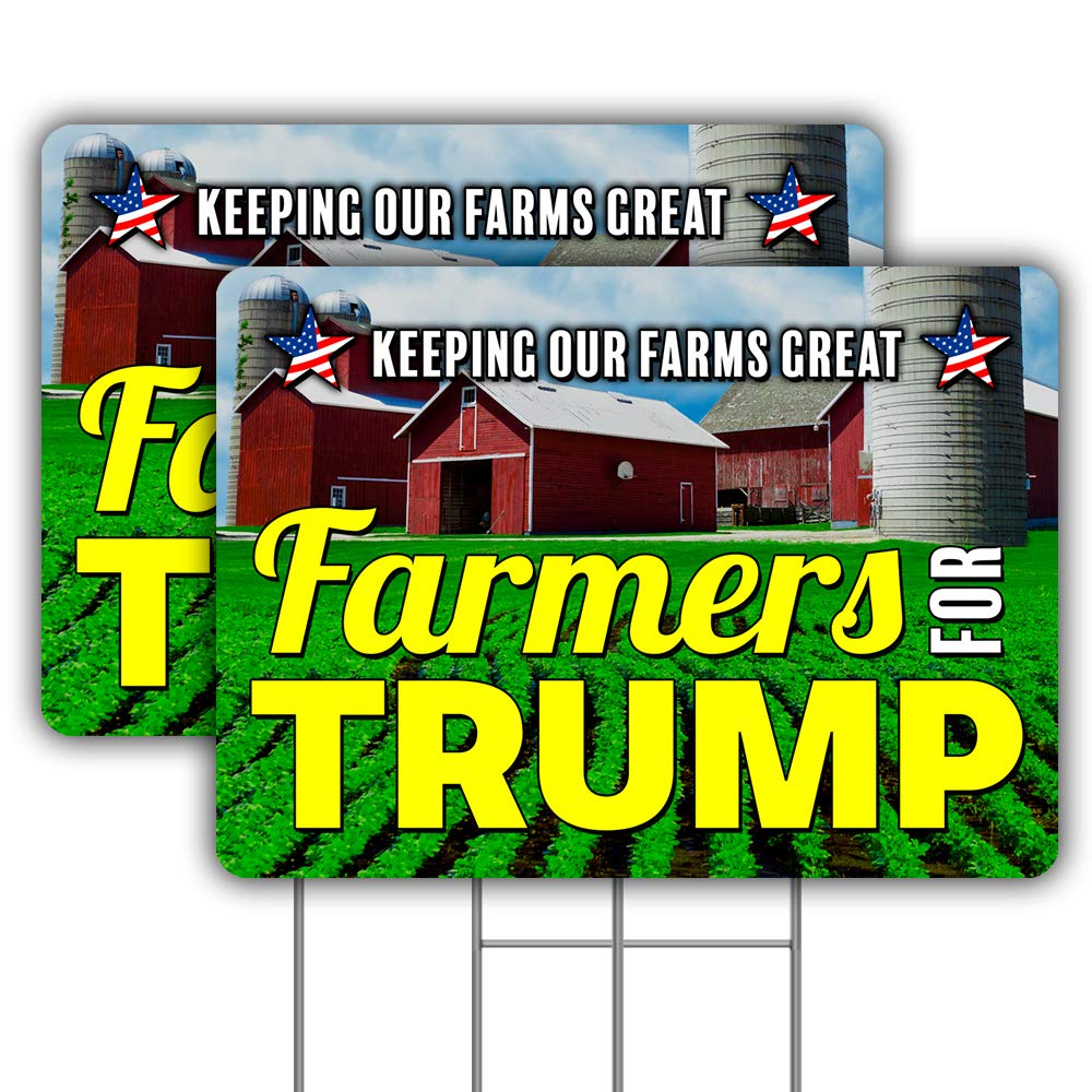 Amazon.com: Vista Products Farmers For TRUMP 2 Pack Double-Sided Yard ...