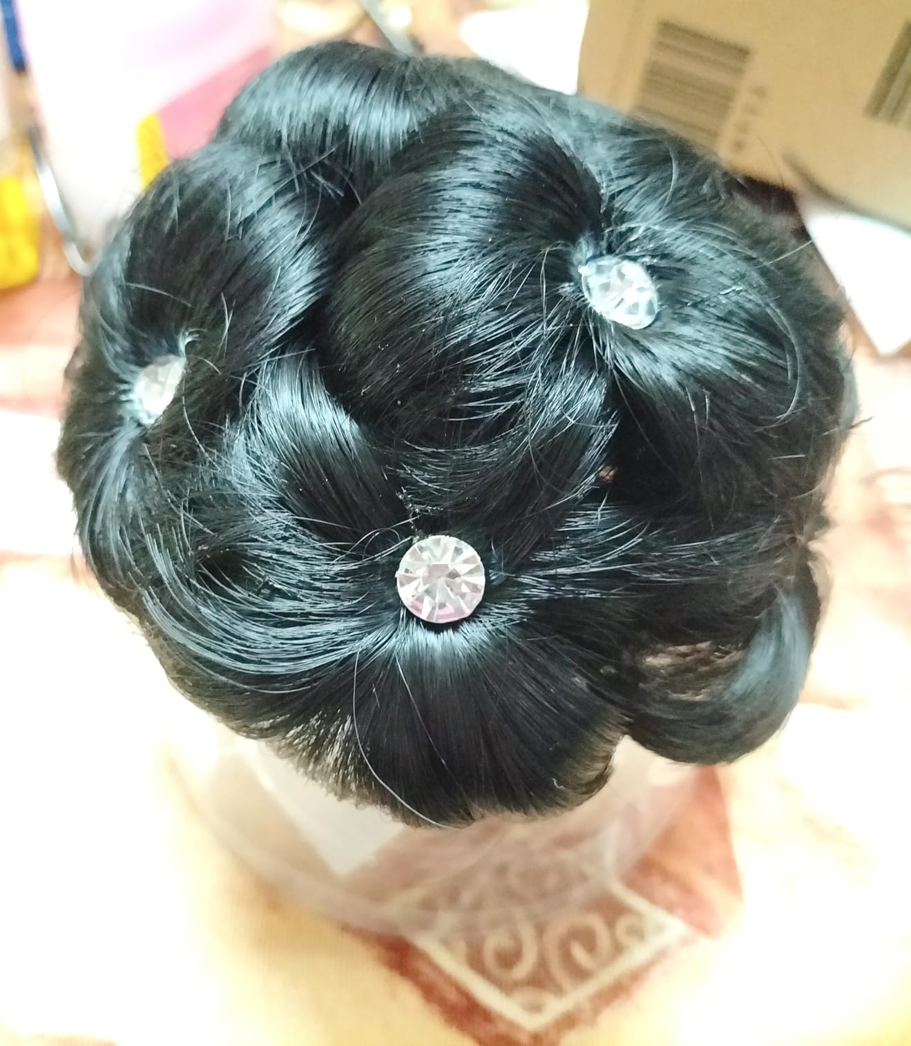 Samyak Studded Hair Bun Synthetic Readymade Hair Juda For Party ...