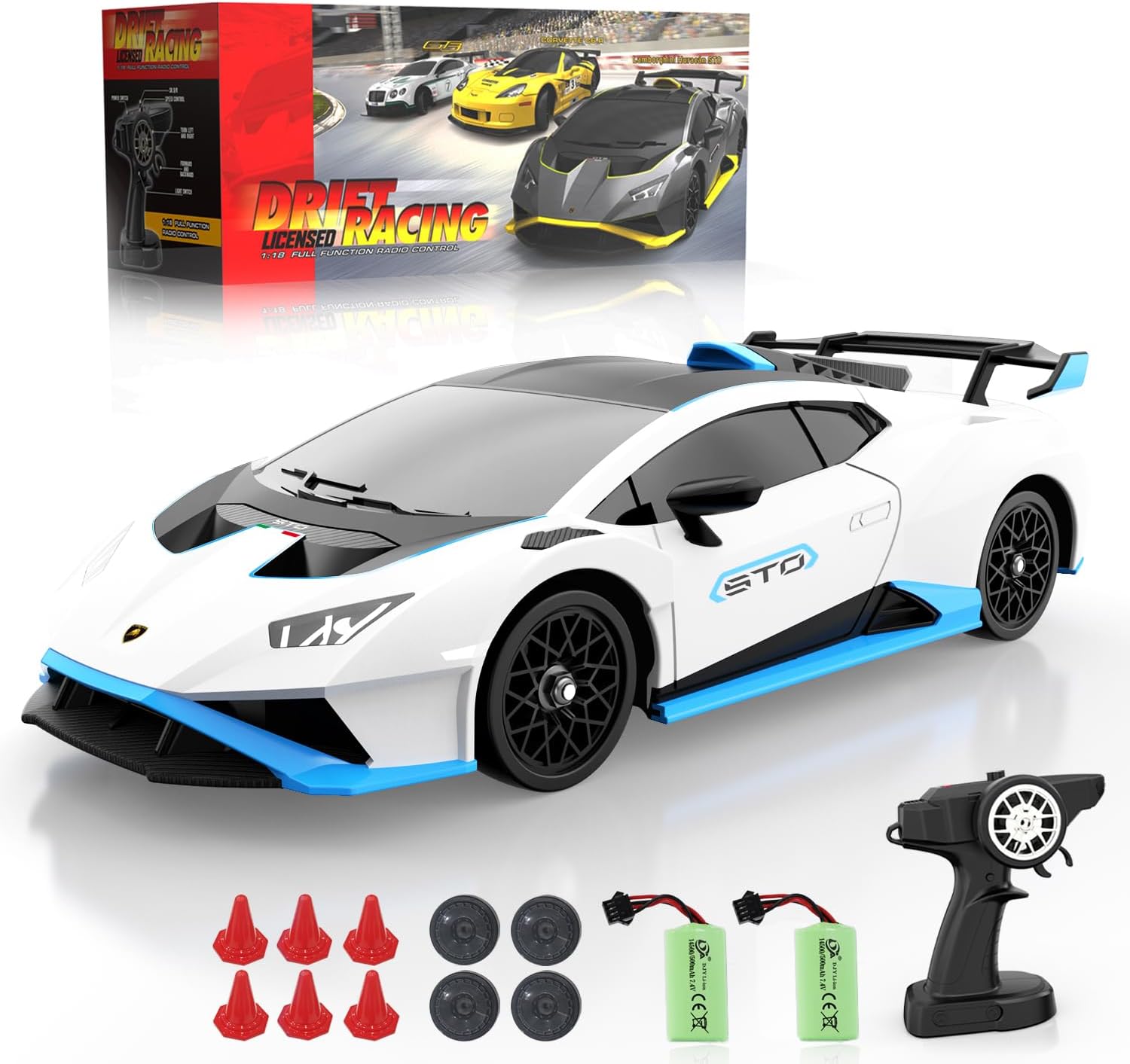 Amazon.com: LUXOS RC Lamborghini Remote Control Car 8-12, 1:18 Scale ...