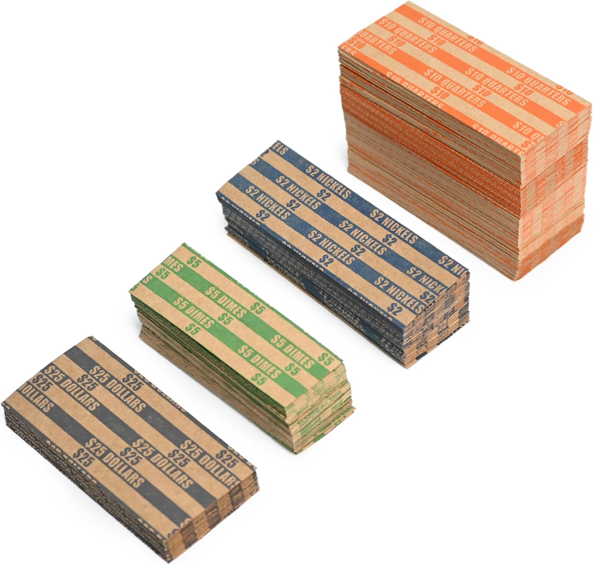 Amazon.com : L LIKED 300 Assorted Bundle Flat Striped Coin Wrappers ...