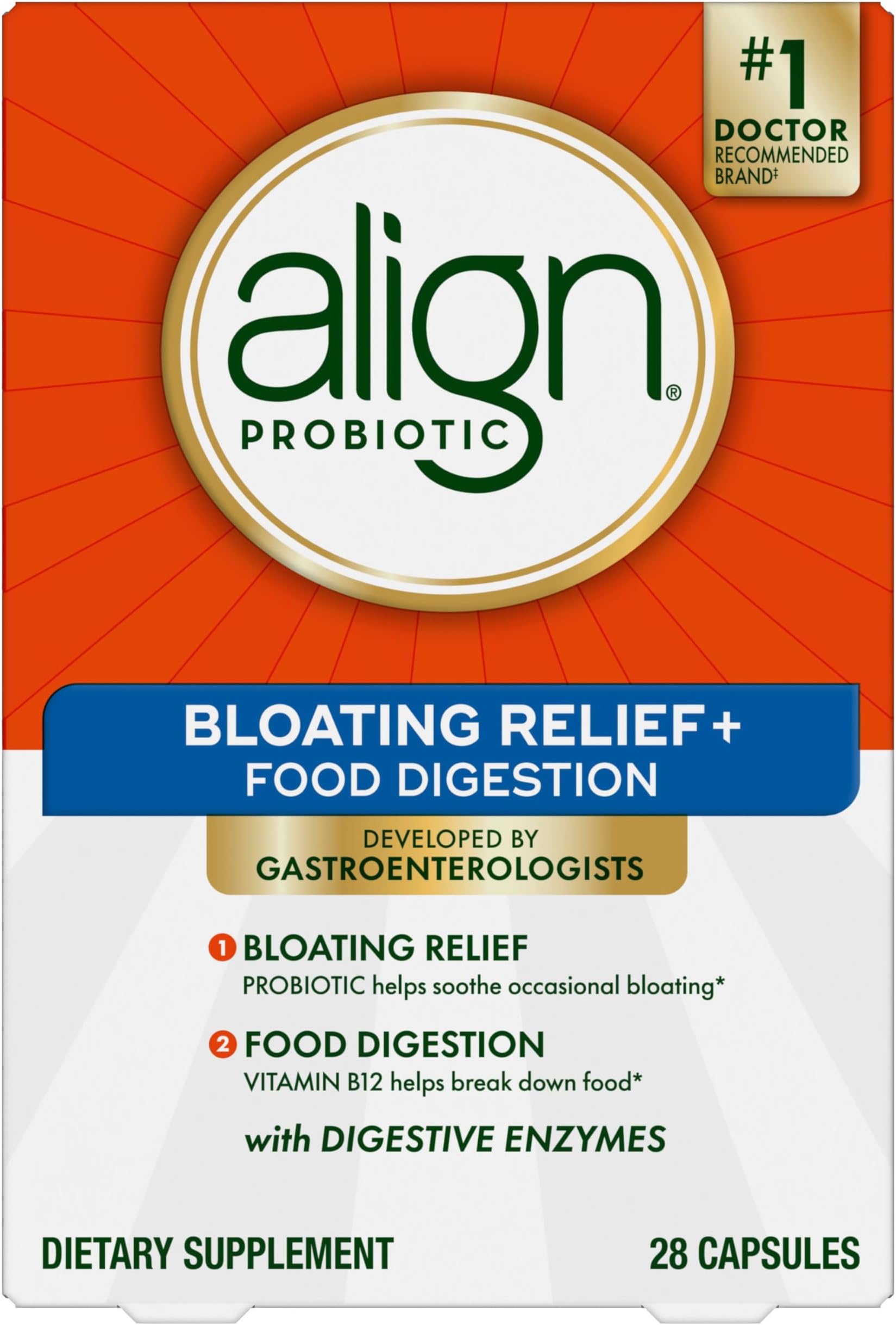 Amazon.com: Align Probiotic Bloating Relief + Food Digestion ...