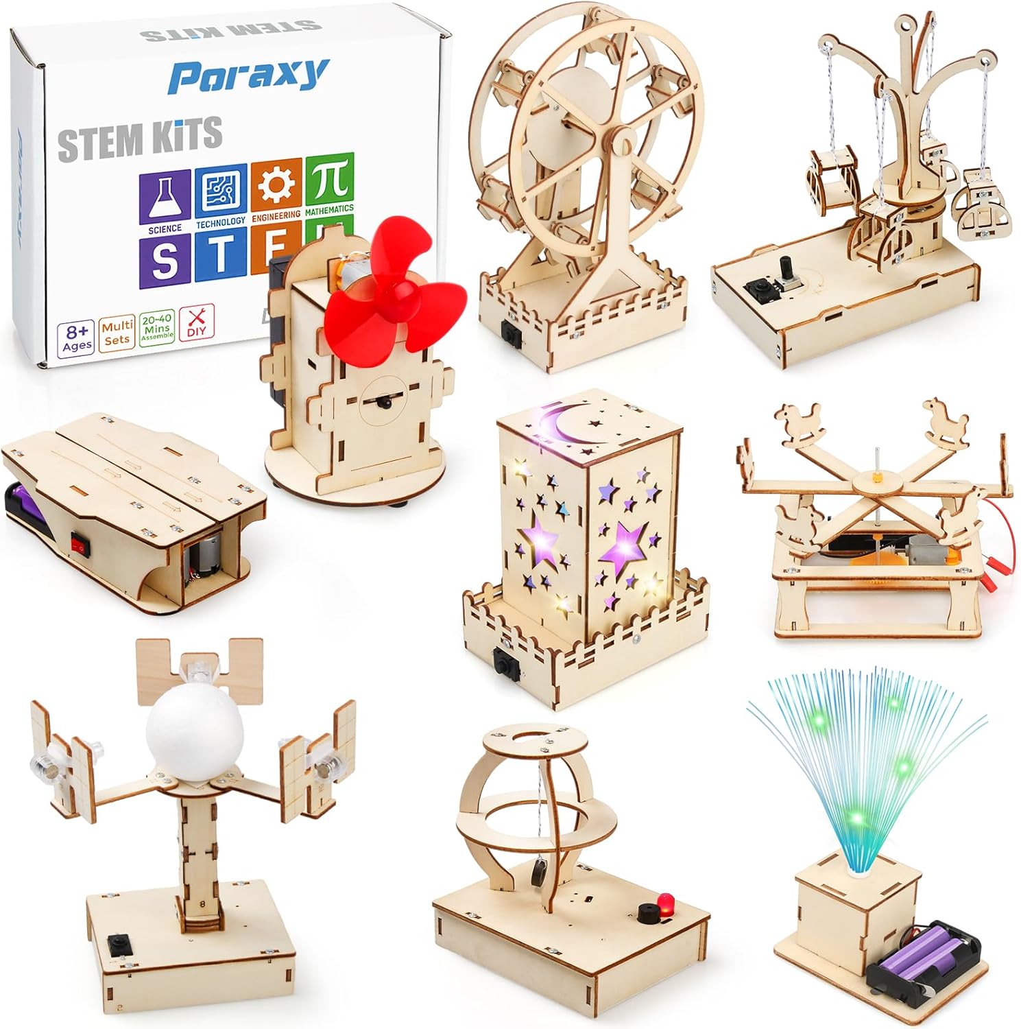 Amazon.com: 9 Set STEM Kits for Kids 8-10-12, Toys for Ages 8-13, Gifts ...