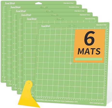 Lya Vinyl 6 Pack Variety Cutting Mats 12x12 for Cricut - StandardGrip ...